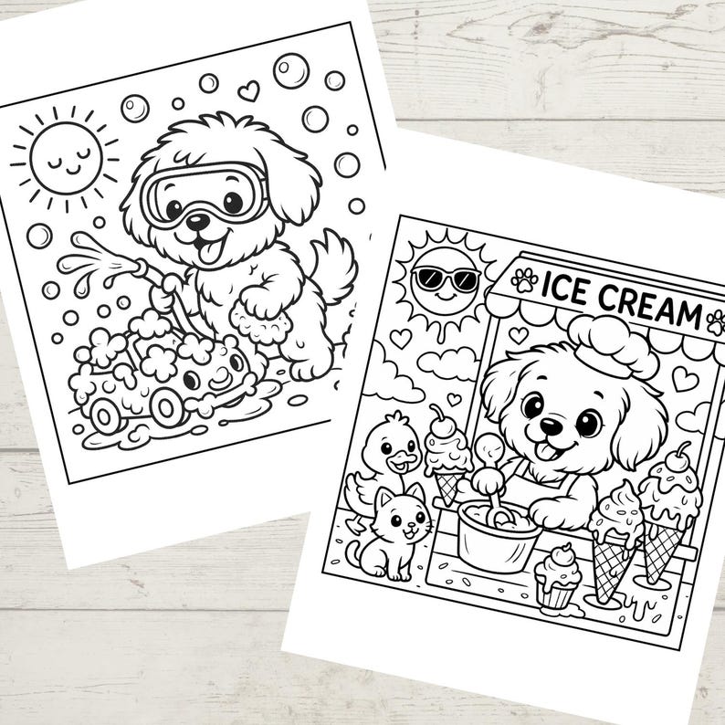 Kawaii Puppy Coloring Book – 11 Dog Pages (PDF Download - Etsy