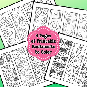 Printable Food Bookmark Coloring Pages – 16 Cute Doodle Bookmarks to ...
