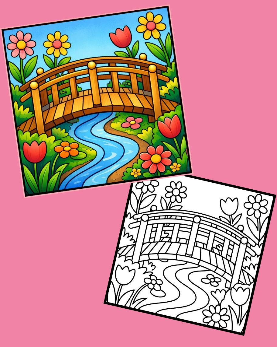 Spring Garden Coloring Book Printable PDF – 44 Pages Bold Easy Animals ...