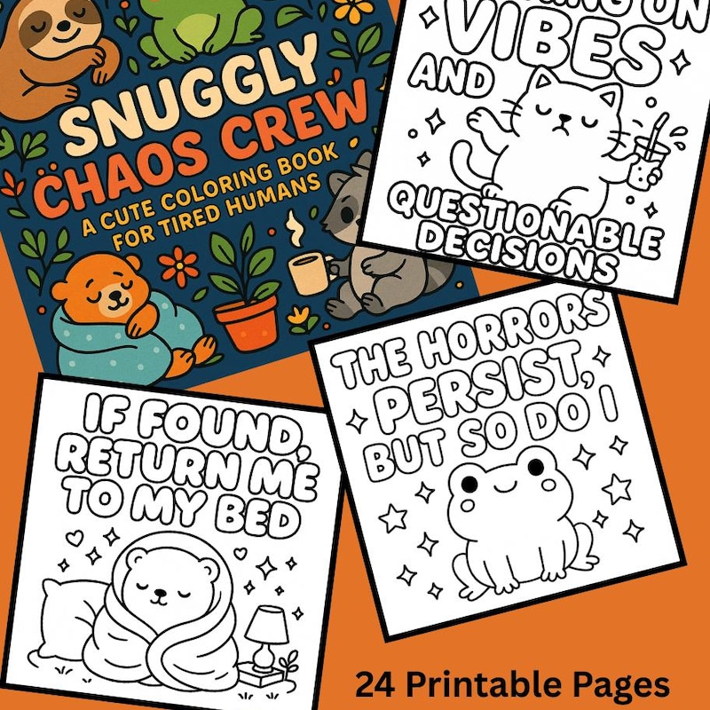 Funny Cozy Coloring Pages - Etsy