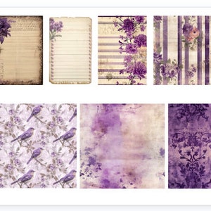 Purple Junk Journal Kit - Lined Journal Pages - Ephemera - Etsy