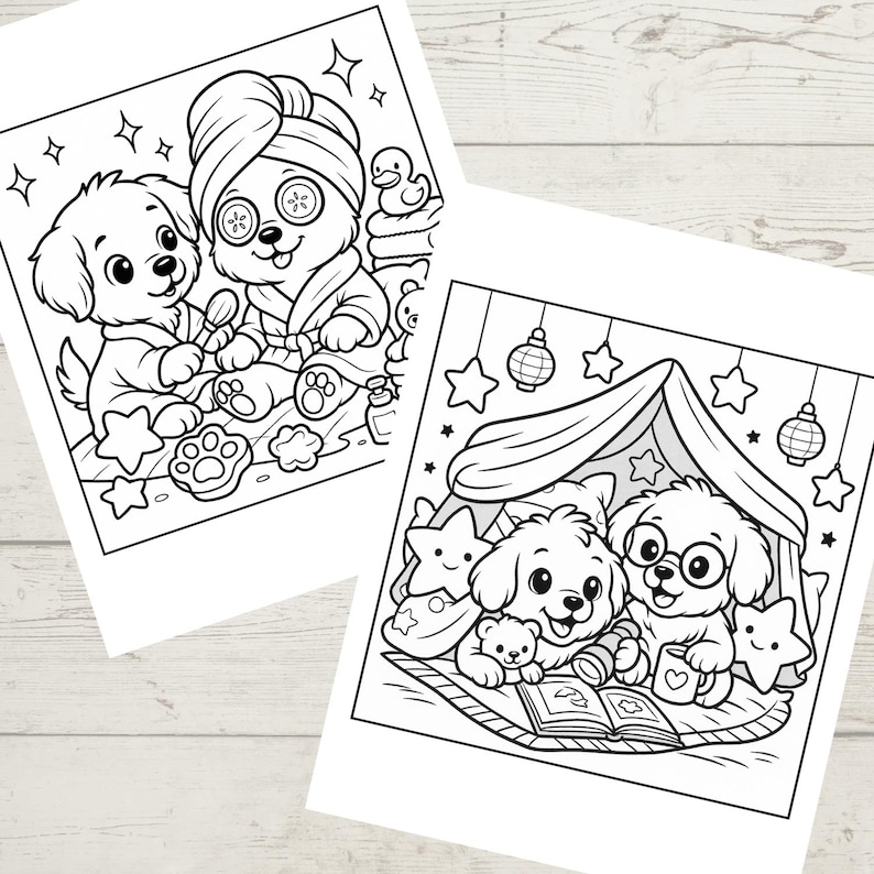 Kawaii Puppy Coloring Book – 11 Dog Pages (PDF Download - Etsy