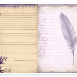 Purple Junk Journal Kit - Lined Journal Pages - Ephemera - Etsy