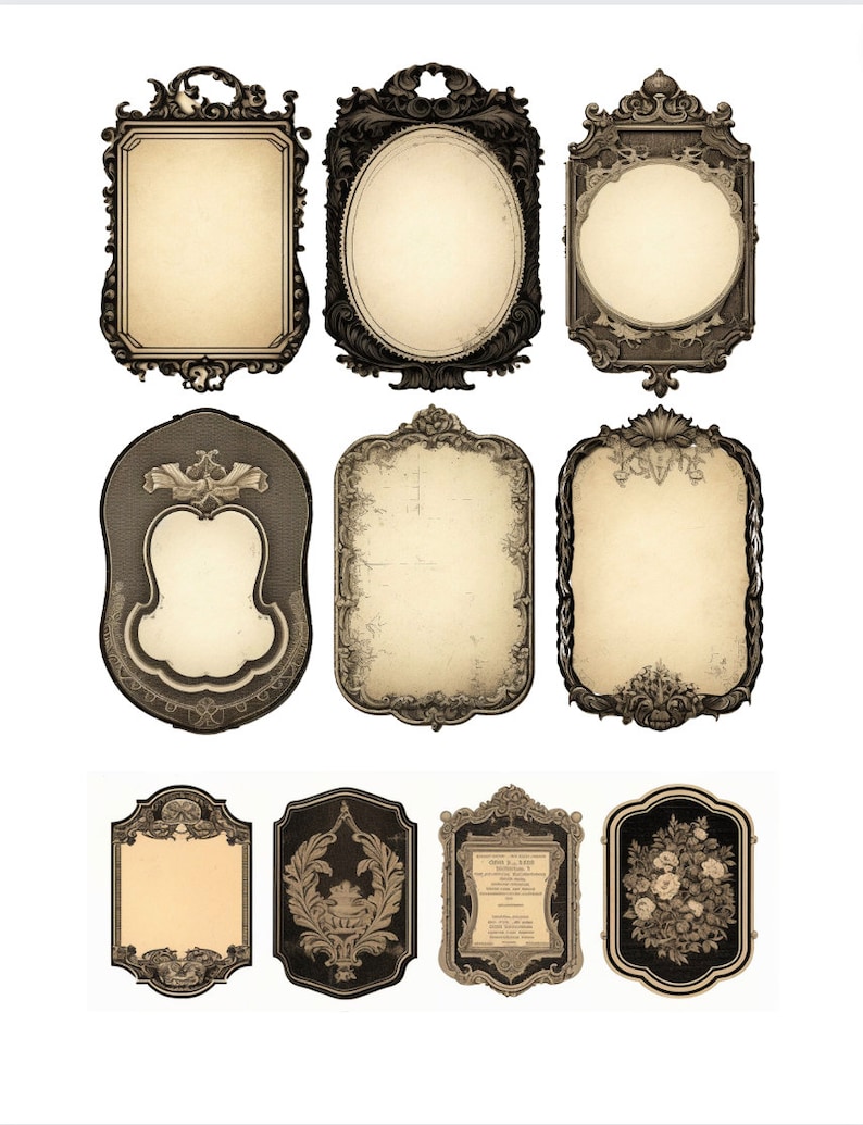 Antique Label Cut-outs for Junk Journaling, Scrapbooking, Card Making ...