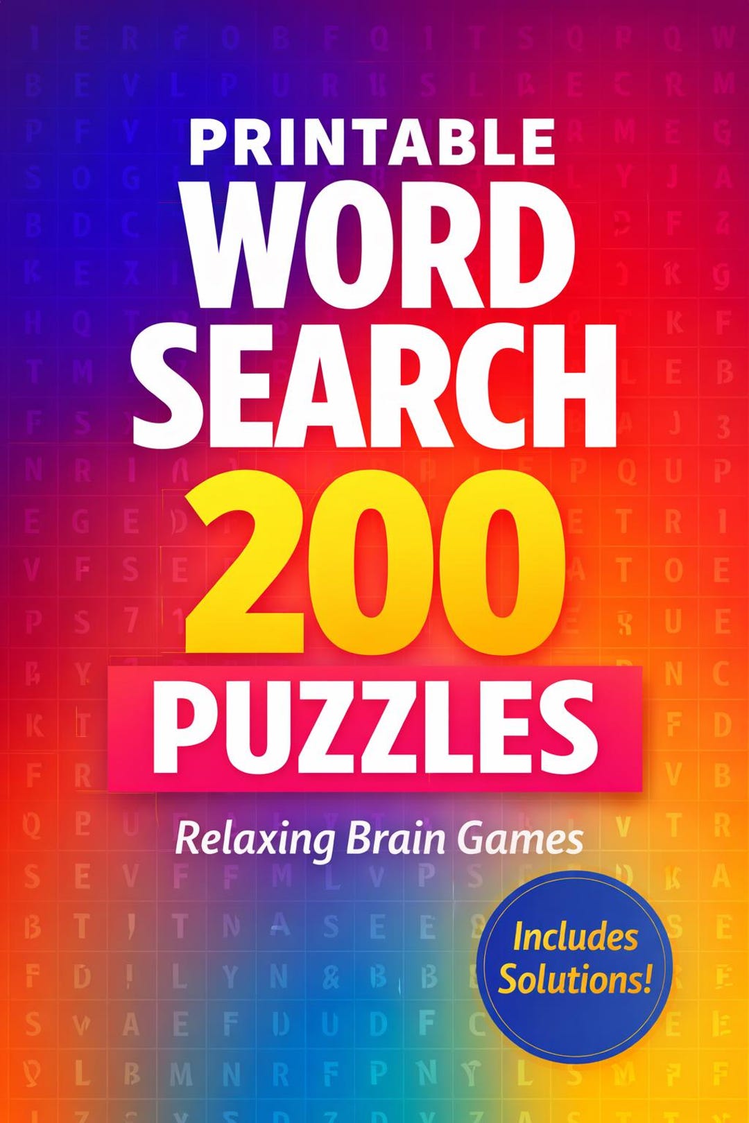 Printable Word Search Puzzles | 200 Pages + Solutions | Print at Home ...