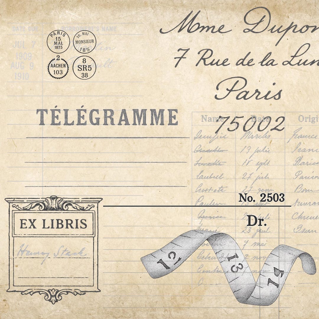 Antique Ephemera PNG Overlays: Faded Paper Textures (digital Download ...