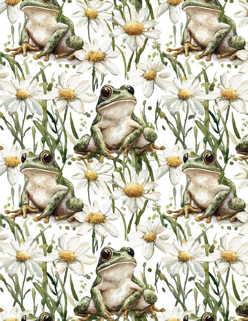 Watercolor Frog Printable Paper: Scrapbook & Junk Journal (PDF) - Etsy