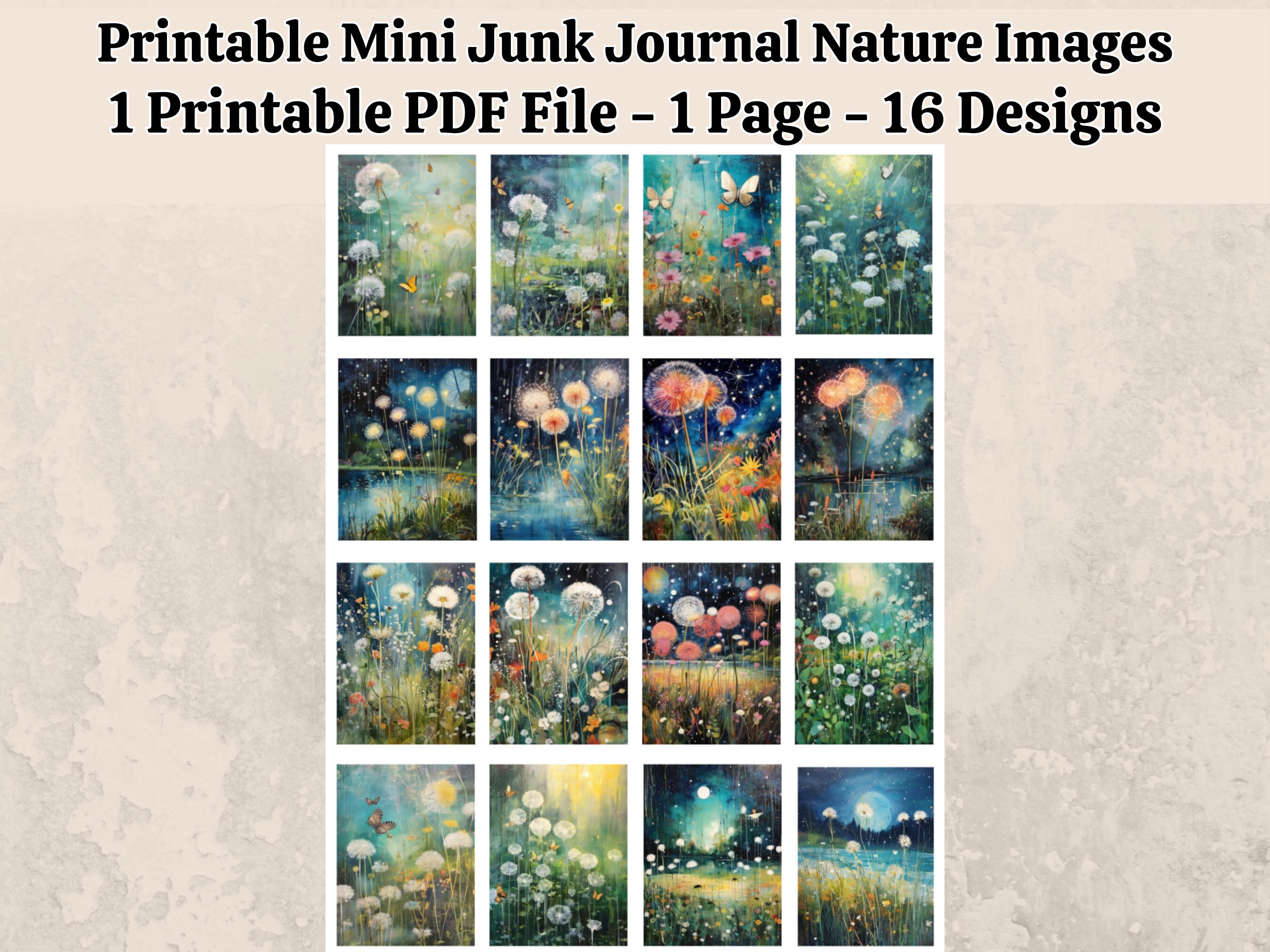 Mini Junk Journal Nature Cut-outs - Printable PDF - Etsy