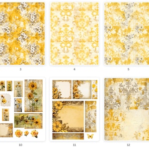 Yellow Ephemeral Junk Journal Kit - Printable PDF - 24 Pages of ...