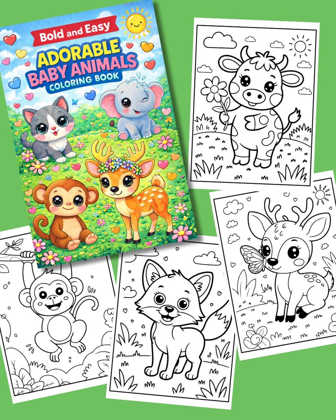 Adorable Baby Animals Coloring Book PDF, 85 Printable Pages - Etsy