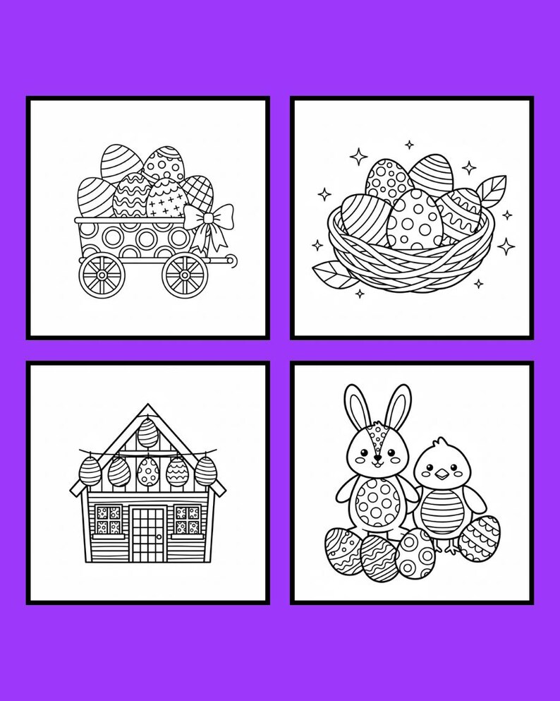 Zentangle Easter Coloring Book Printable PDF, 30 Pages, Bold Easy ...