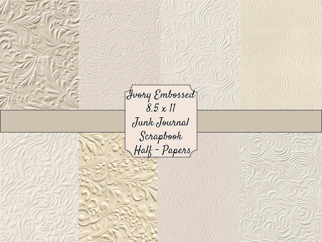 Ivory Embossed Printable Background Paper Half Sheets - 12 Page Pdf