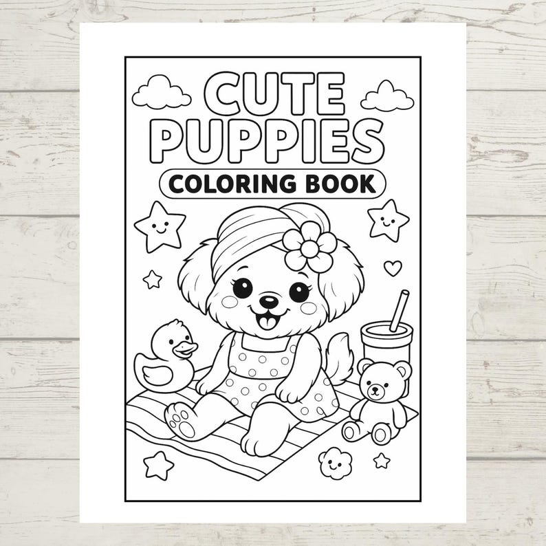 Kawaii Puppy Coloring Book – 11 Dog Pages (PDF Download - Etsy
