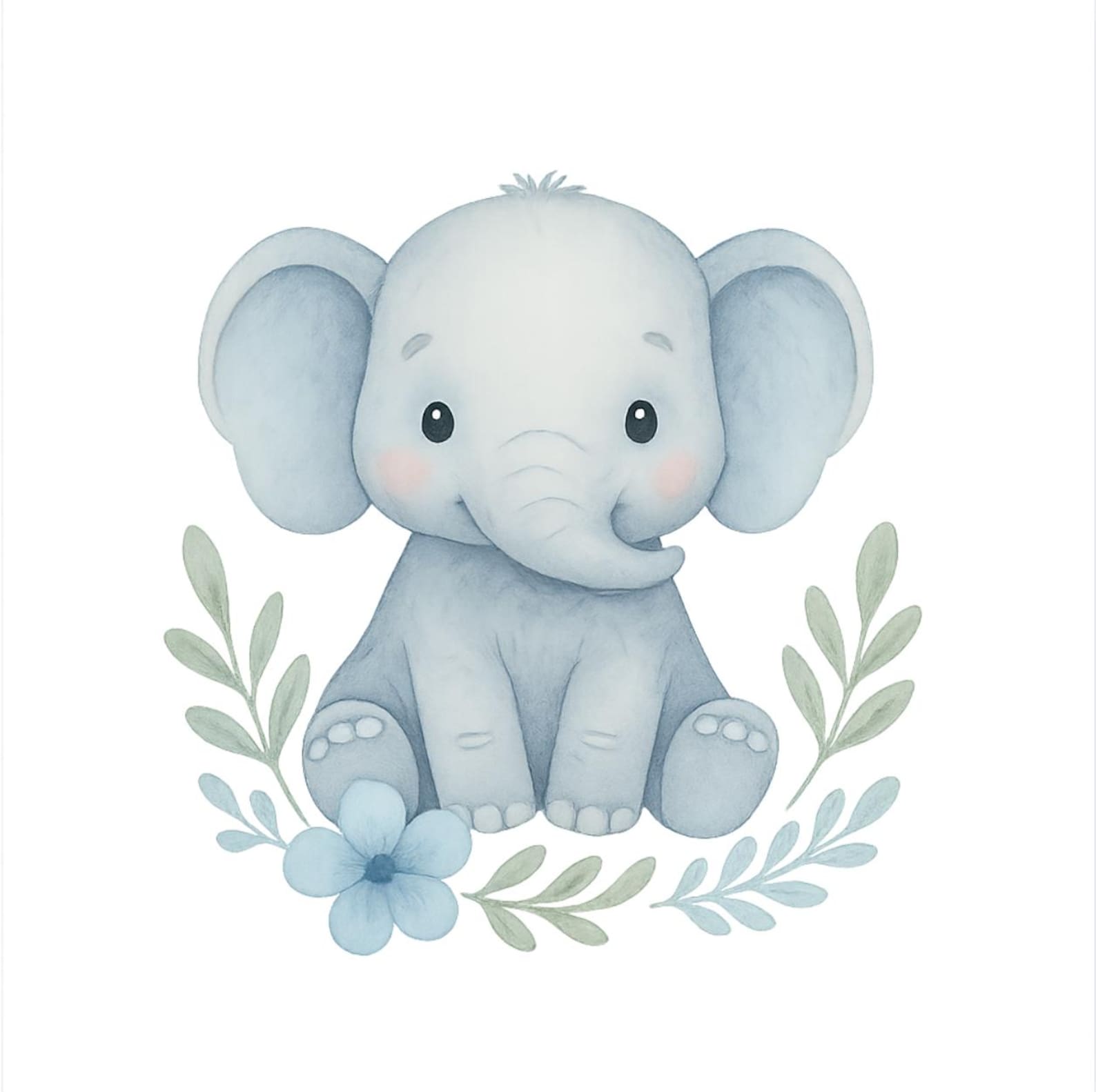 Watercolor Elephant Clipart PNG Set: Pink & Blue Baby Shower Art - Etsy