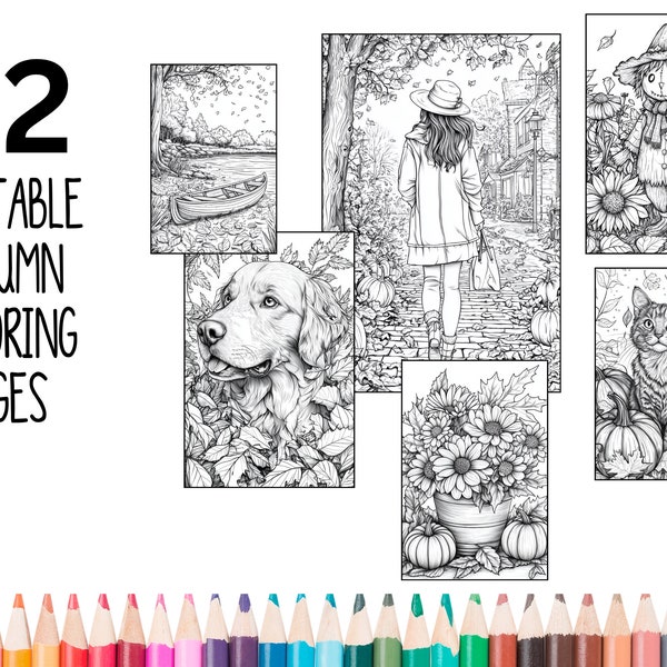 32 Beautiful Fall Autumn Coloring Pages Fall Coloring Pages Printable ...