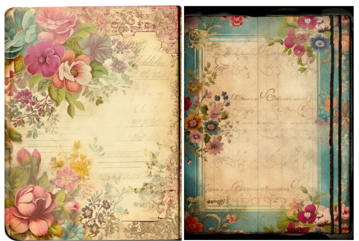 Shabby Ephemeral Background Papers Digital PDF File for Instant ...