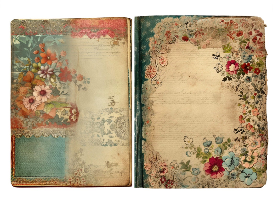 Shabby Ephemeral Background Papers Digital PDF File for Instant ...