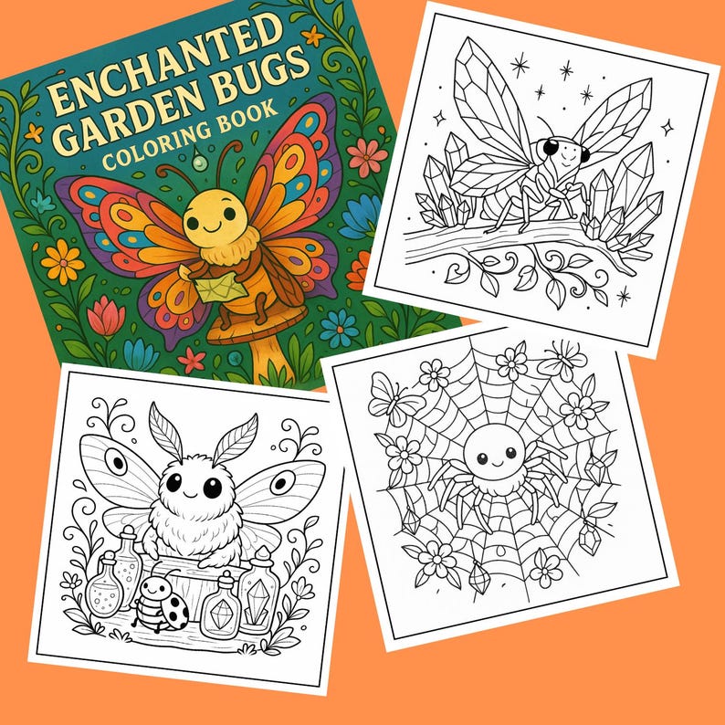 Enchanted Garden Bugs Coloring Book: 26 Fantasy Insect Art Pages ...