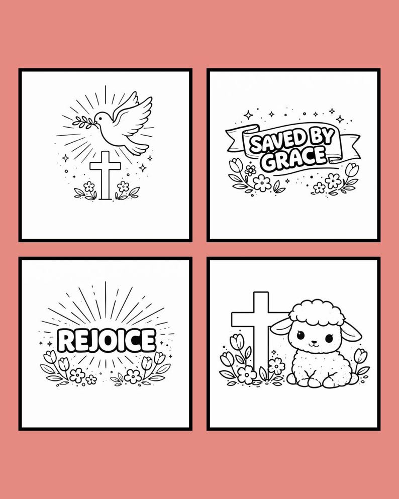 Faith Based Easter Coloring Book Printable PDF | Bold Easy Christian ...