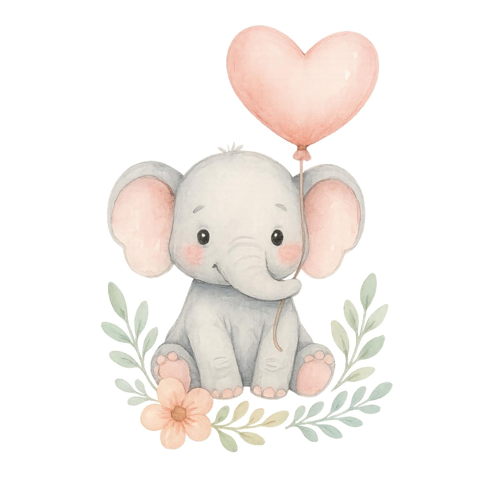 Baby Elephant Clipart PNG Set – Pink & Blue Watercolor Elephants With ...