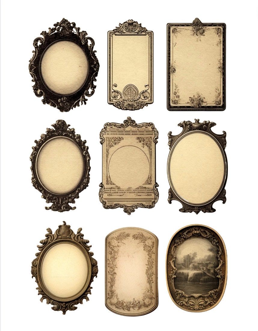 Antique Label Cut-outs for Junk Journaling, Scrapbooking, Card Making ...
