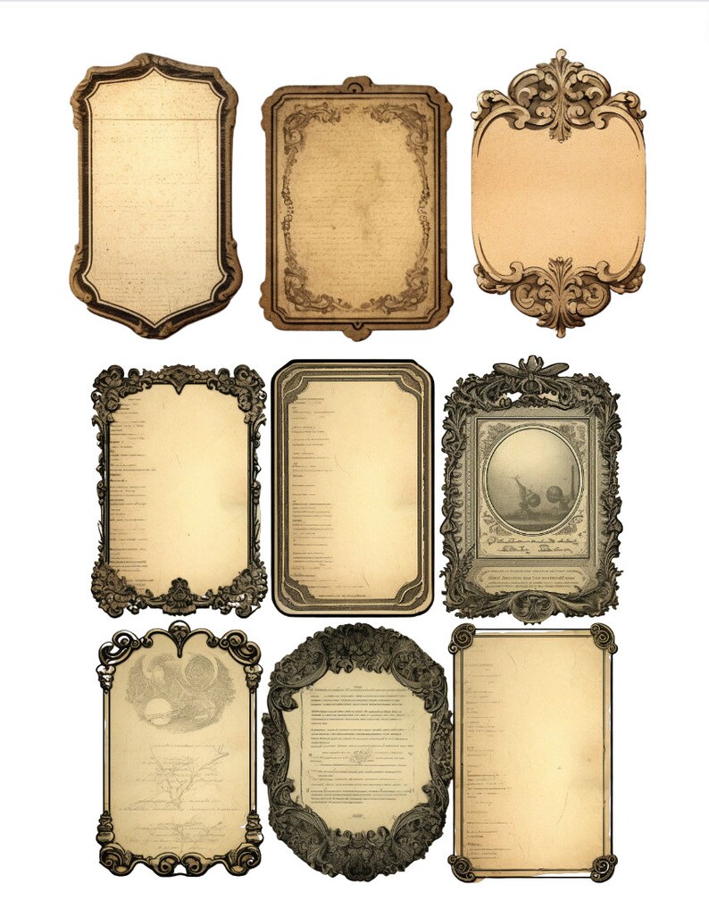 Antique Label Cut-outs for Junk Journaling, Scrapbooking, Card Making ...