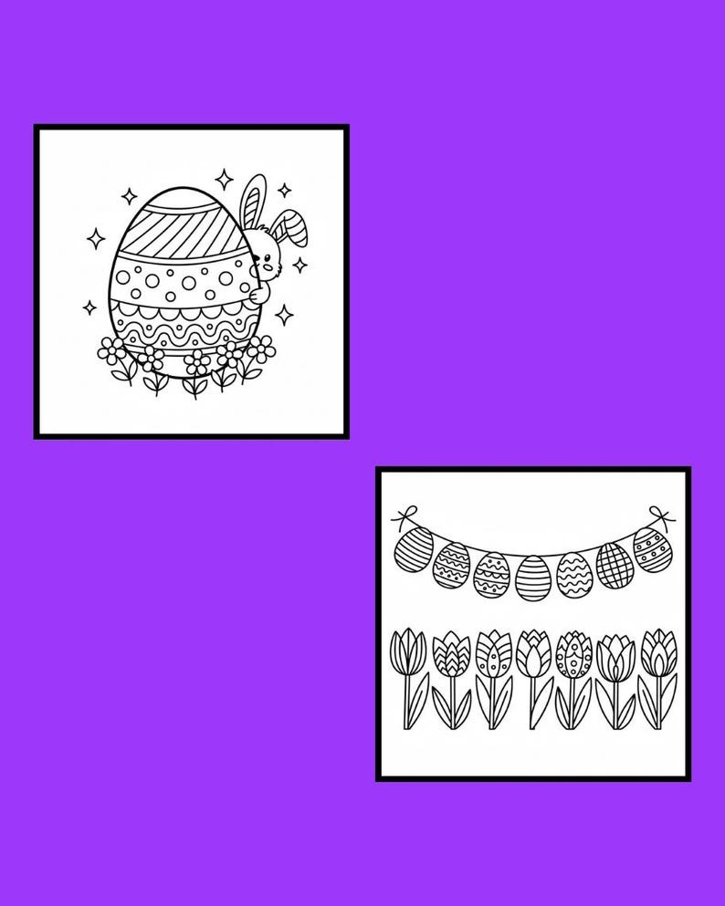 Zentangle Easter Coloring Book Printable PDF, 30 Pages, Bold Easy ...