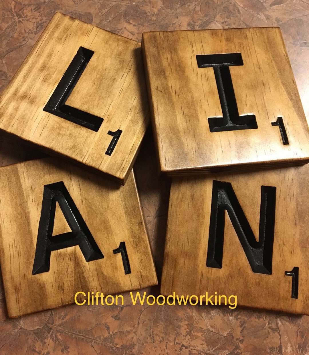 Carved Wood Scrabble Tiles Large Scrabble Tiles 5 X 5 Tiles - Etsy
