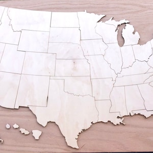 United States State Jumbo 45 X 72 Cut Outs , United States Wood Cut ...