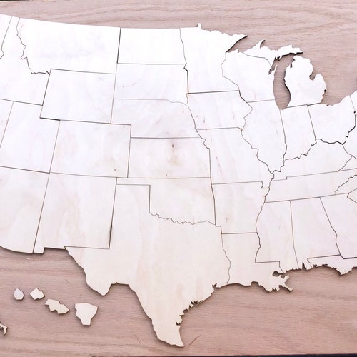 Wood State Cut Out United States Wood Cut Outs State Laser | Etsy