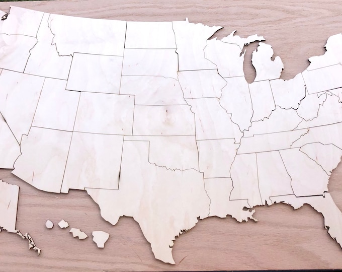 United States State 24 X 39 Inch Cut Outs , United States Wood Cut Outs ...