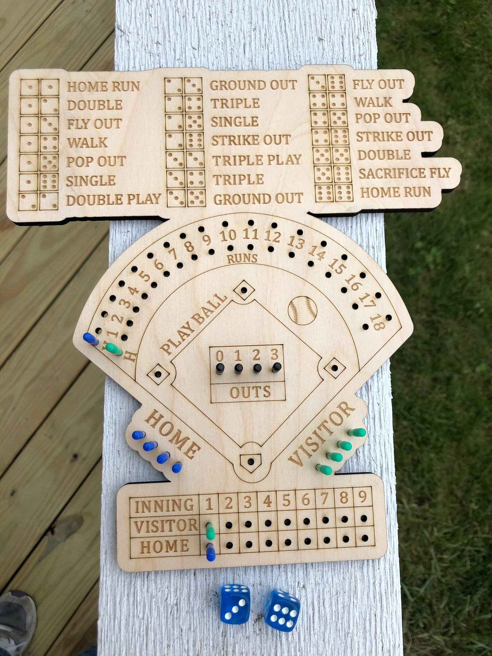 Baseball Dice Game Baseball Game Board - Etsy