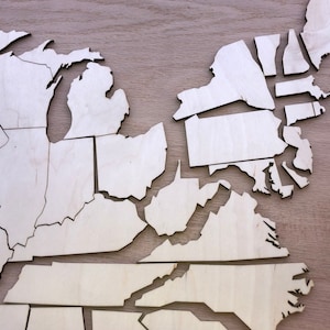United States State Jumbo 45 X 72 Cut Outs , United States Wood Cut ...
