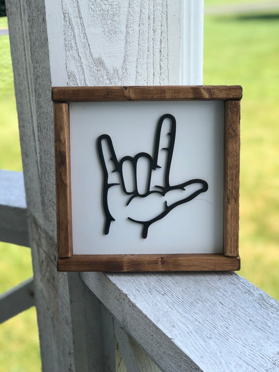 I Love You ASL Wood Sign American Sign Language Wood sign | Etsy