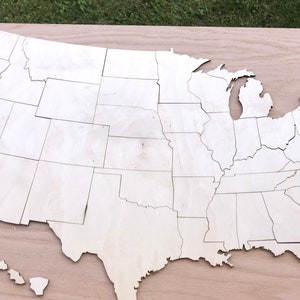 United States State Jumbo 45 X 72 Cut Outs , United States Wood Cut ...