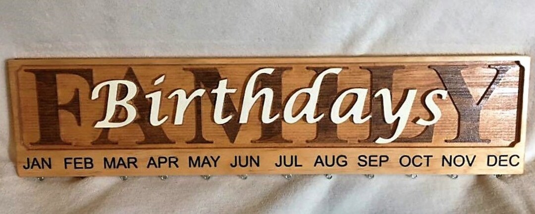 Family Birthday Sign Family Celebration Sign Birthday Calendar Sign - Etsy