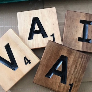 Small Scrabble Tiles Large Letter Tiles Carved - Etsy
