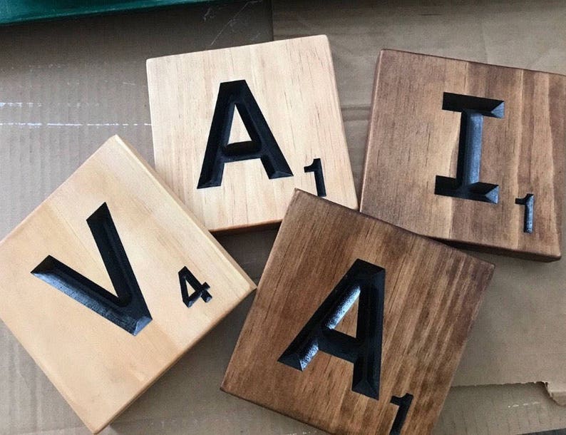 Small Scrabble Tiles Large Letter Tiles carved | Etsy