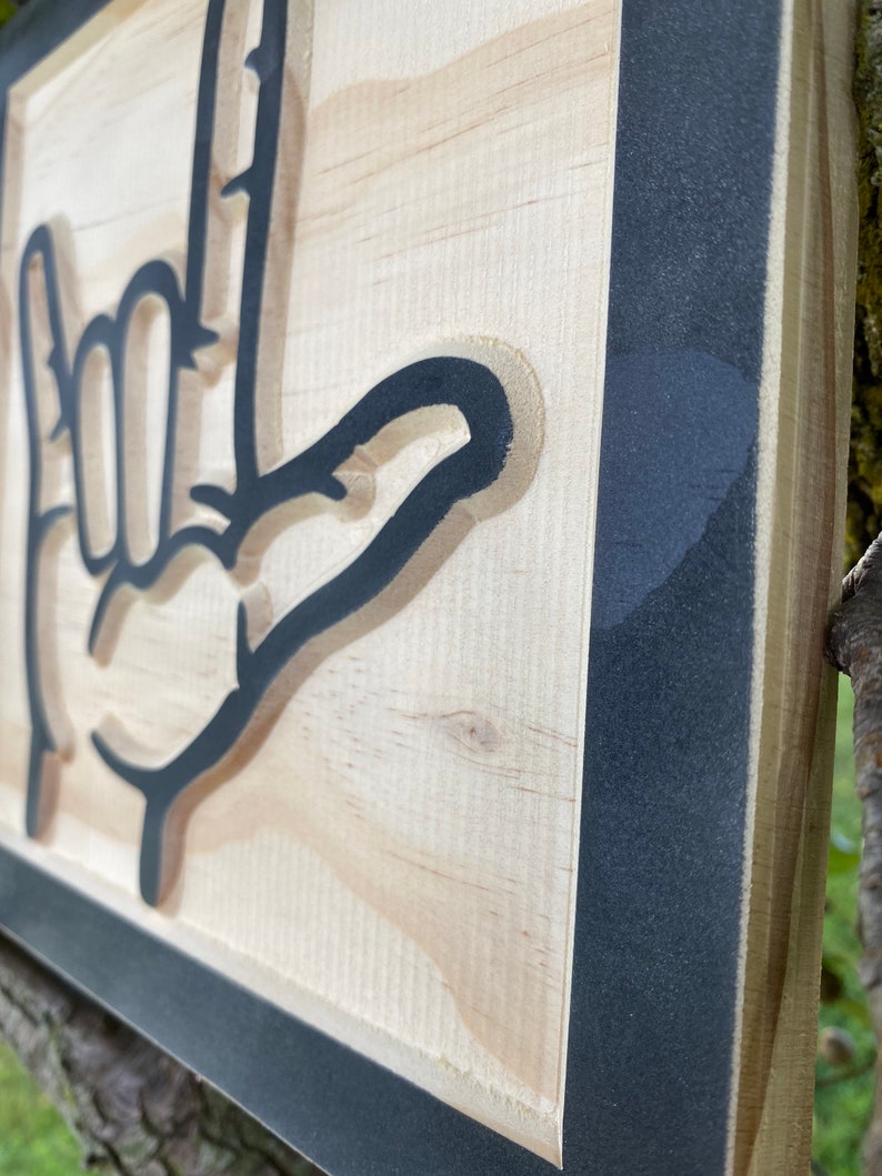 I Love You ASL Wood Sign American Sign Language Wood Sign | Etsy