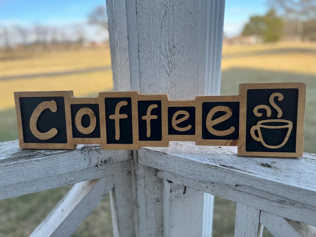 Carved Wood Coffee Sign - Etsy