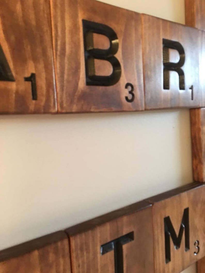 Small Scrabble Tiles Large Letter Tiles carved | Etsy