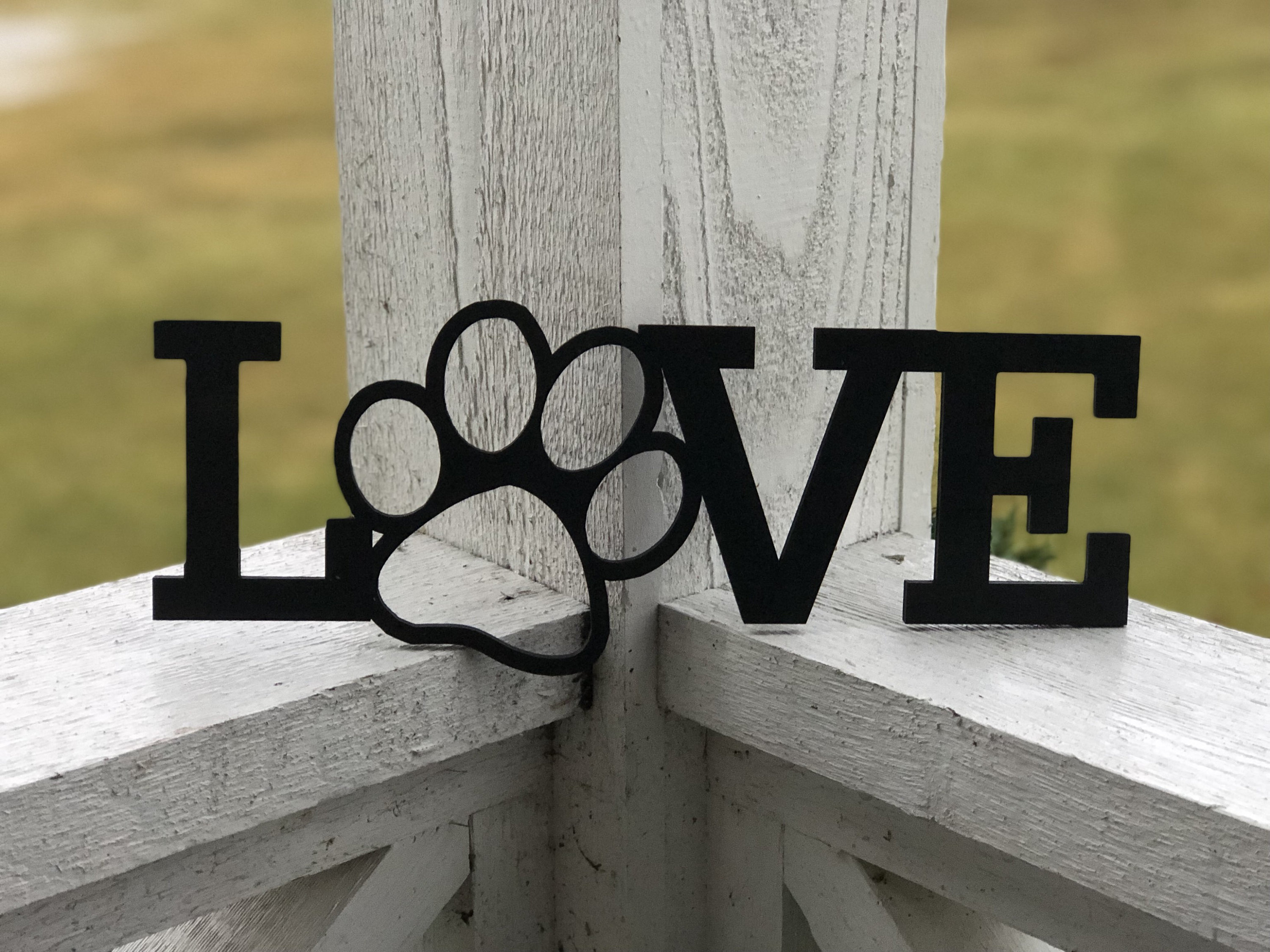 Dog Love Wood Dog Love Sign With Paw Print FREE SHIPPING | Etsy