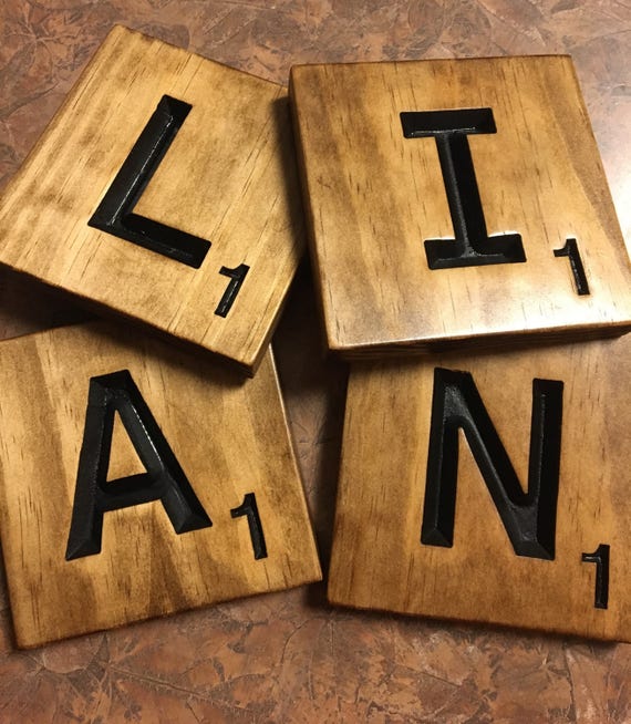Small Scrabble Tiles Large Letter Tiles carved | Etsy