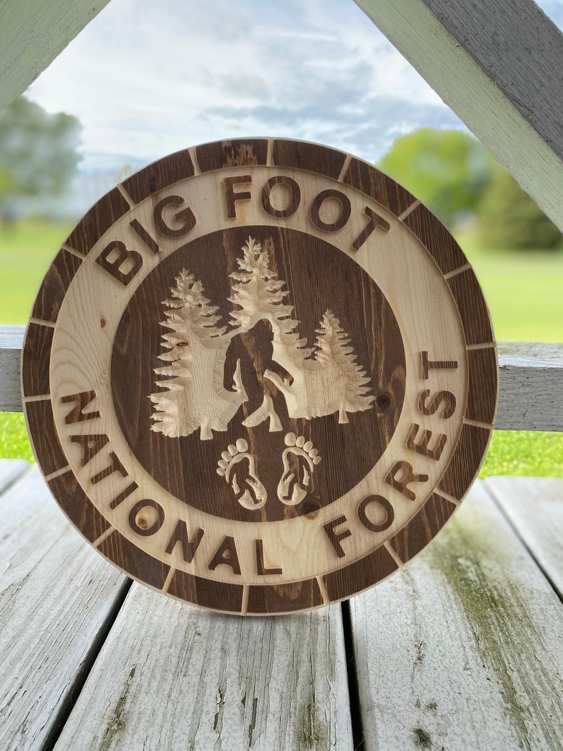 Big Foot / Sasquatch National Forest Carved Wood Sign | Etsy