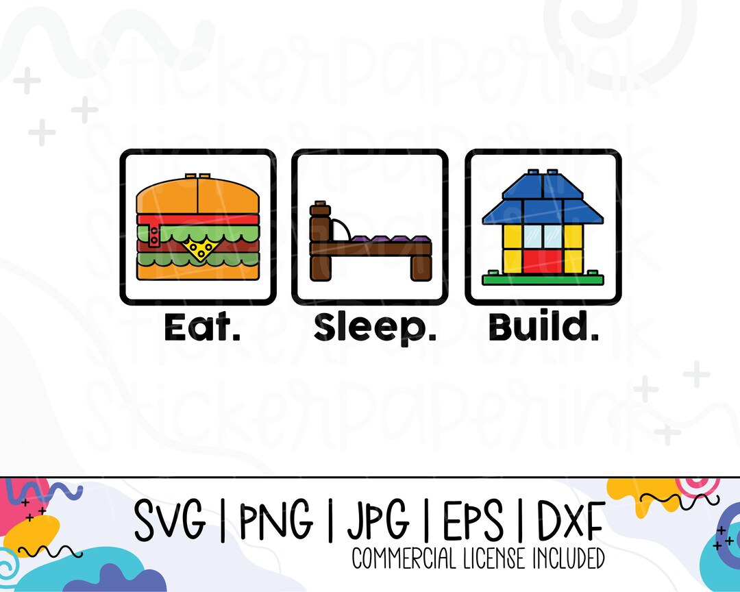 Eat Sleep Build Svg, Block Building Shirt, Toddler Toy Tee, Eat Sleep Build Png, Brick Building ...
