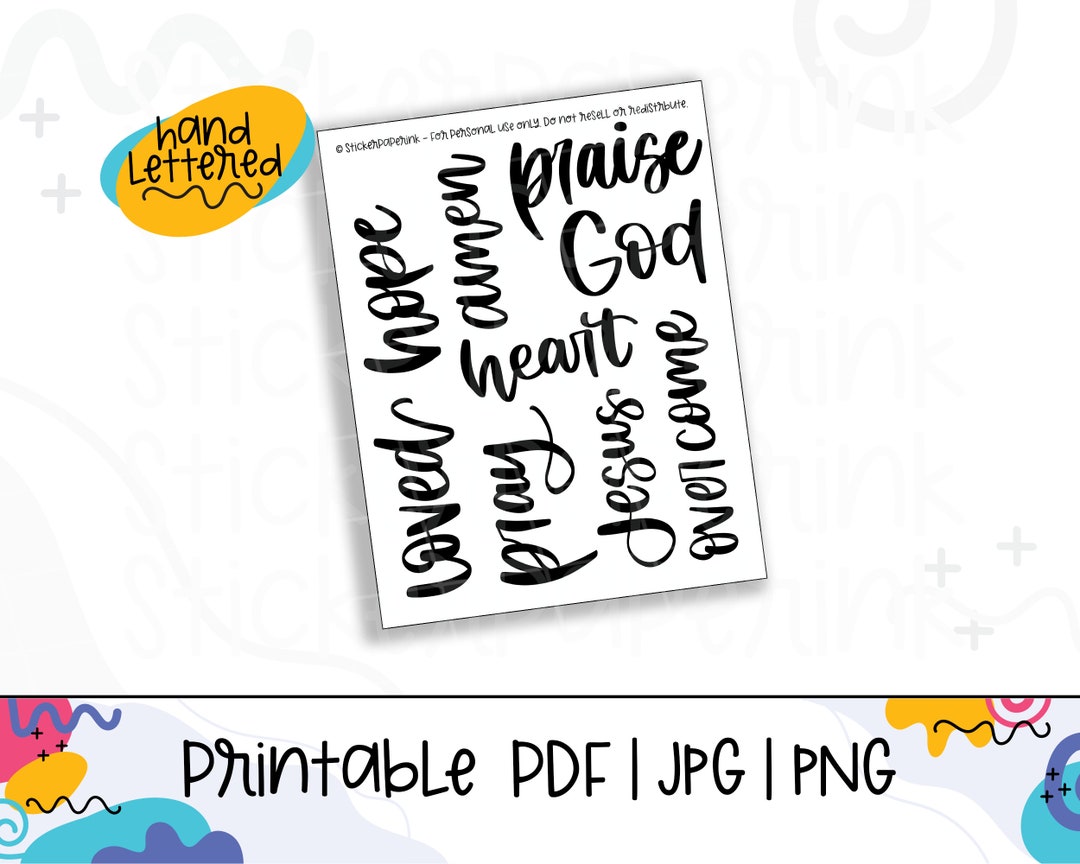 Bible Journaling Words Printable, Hand Lettered Bible Words, Devotional ...