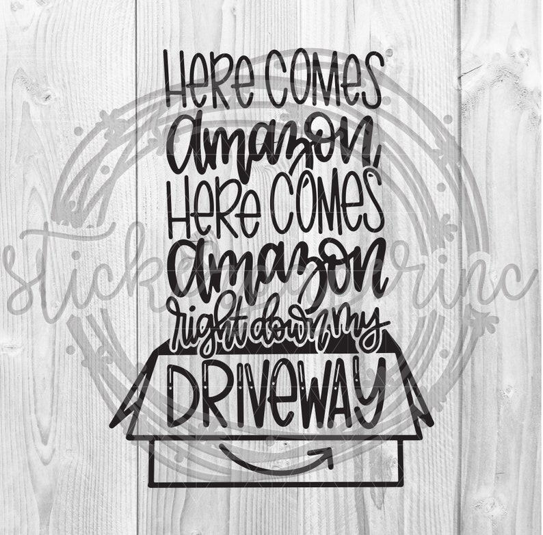 Here Comes Amazon Svg File Handlettered Christmas Svg Black - Etsy