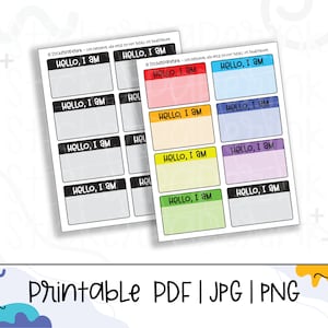 Hello I Am Name Tag PDF, Name Tags Png, My Name is Jpg, Hello My Name ...