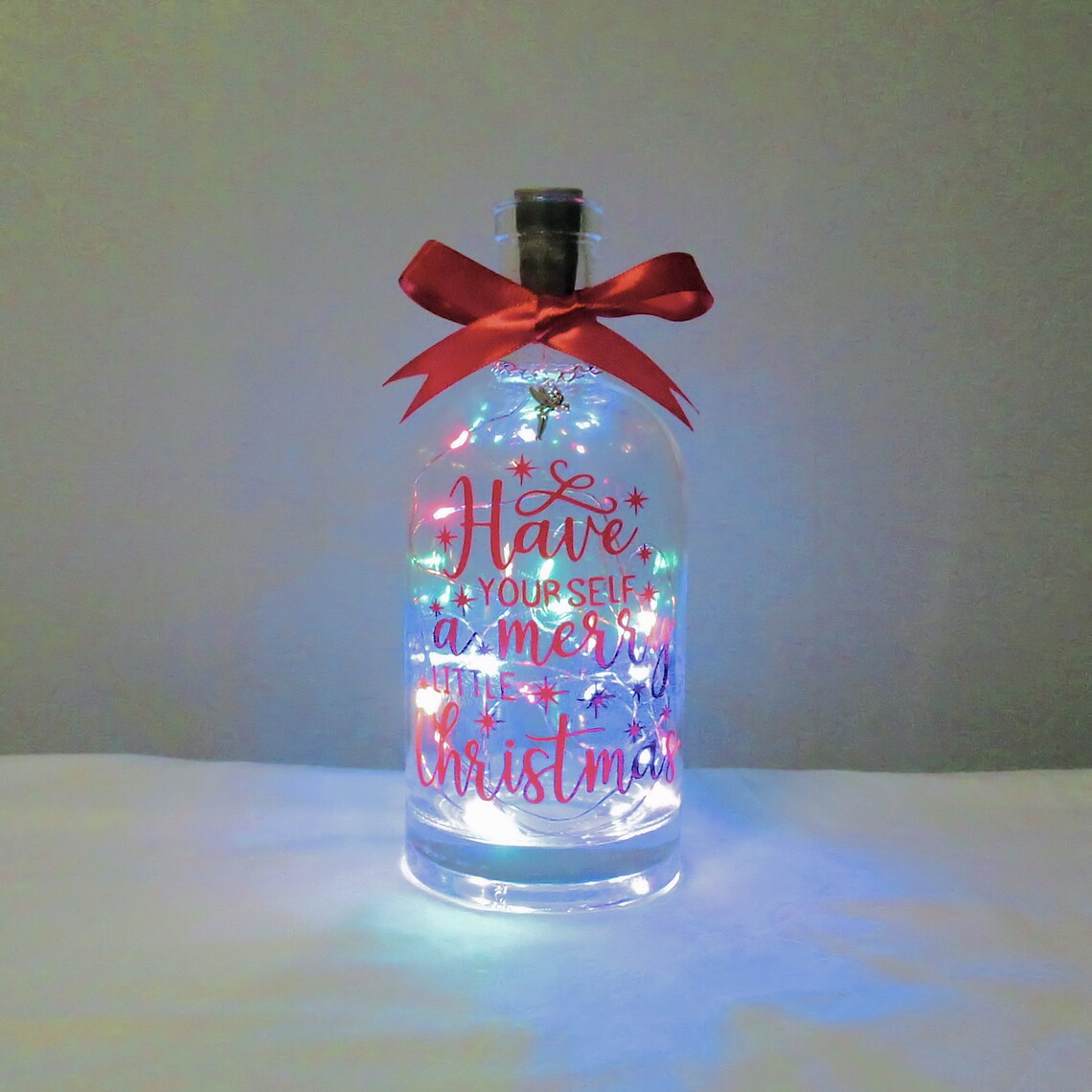 LED Light up Bottle Have A Merry Little Christmas Quote - Etsy UK