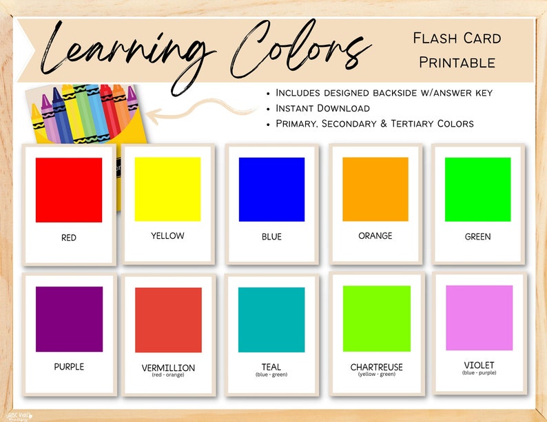 Colors Flash Cards Teaching Colors Colors Printable - Etsy